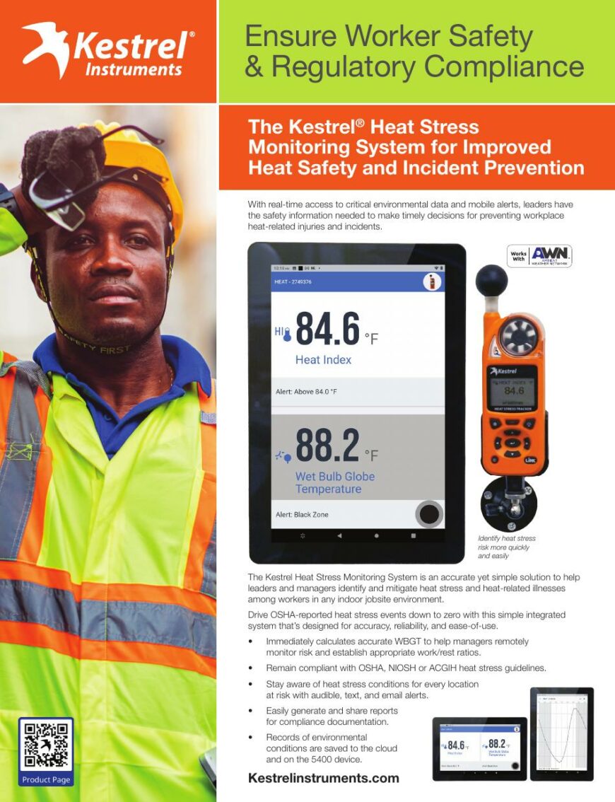 Kestrel Heat Stress Monitoring System (0854LVCHSM) • SA Weather Shop