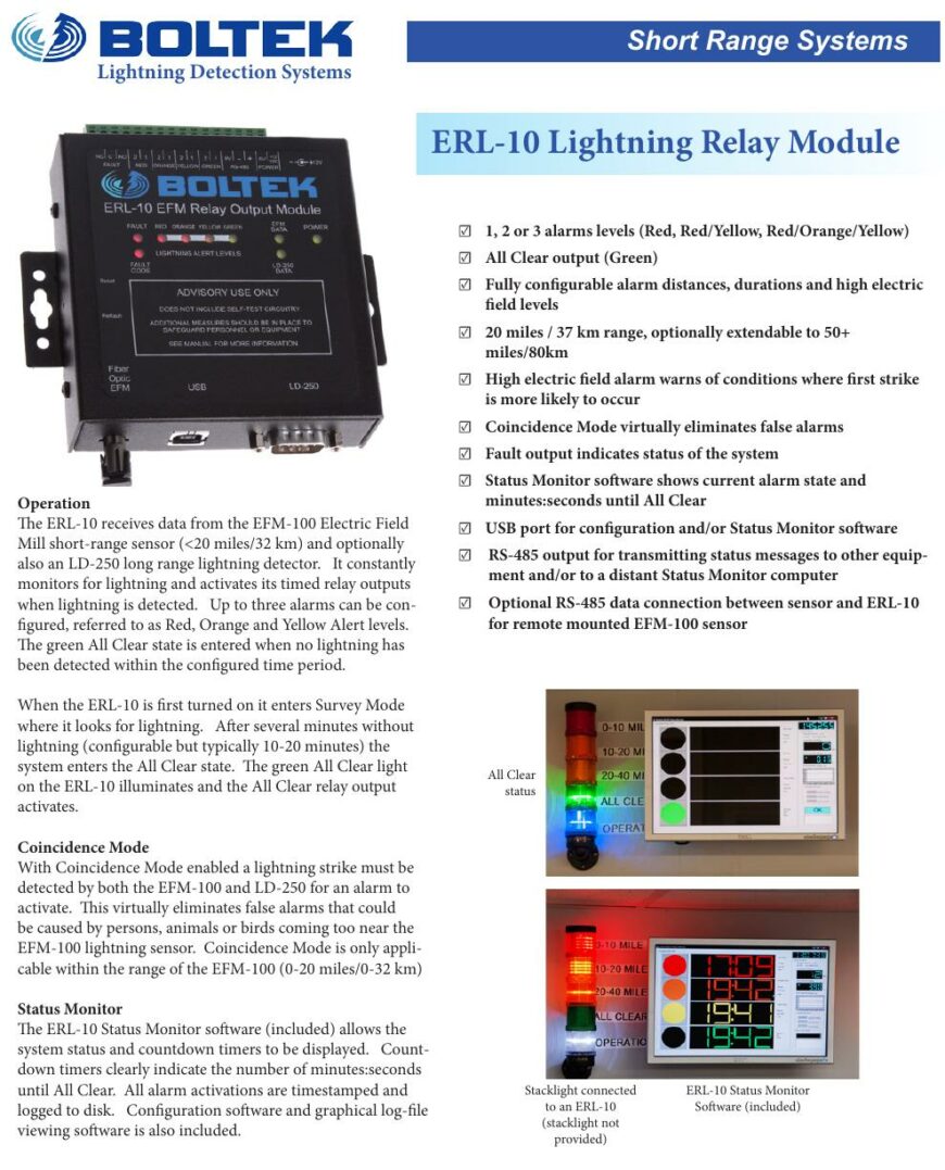 Boltek Advanced Lightning GSM Warning System (ERL10-KIT1)