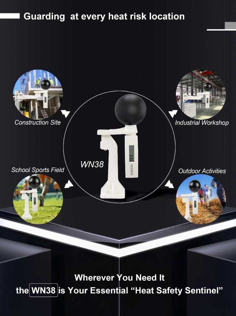 Heat Stress Index Weather Station WBGT Black Globe Wet Bulb Monitor